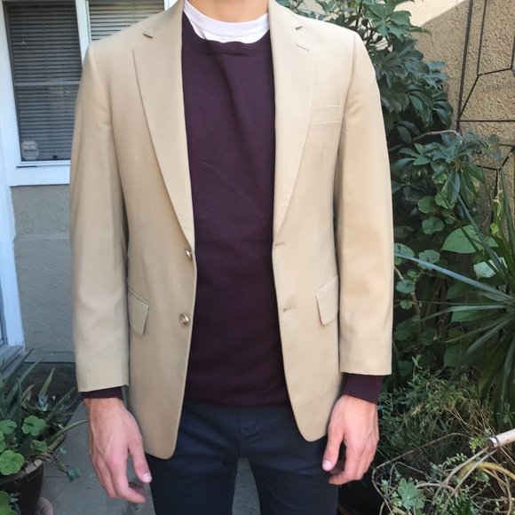 Vintage | Suits & Blazers | Vintage Light Tan Wool Jacket | Poshmark
